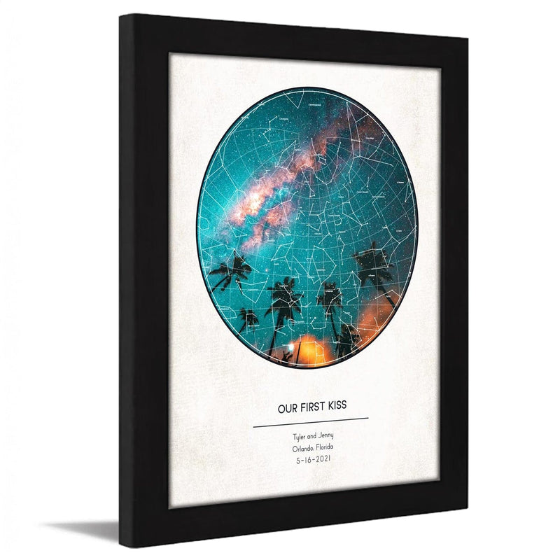 Custom Star Map - Personalized Art - Constellations in the Night Sky ...