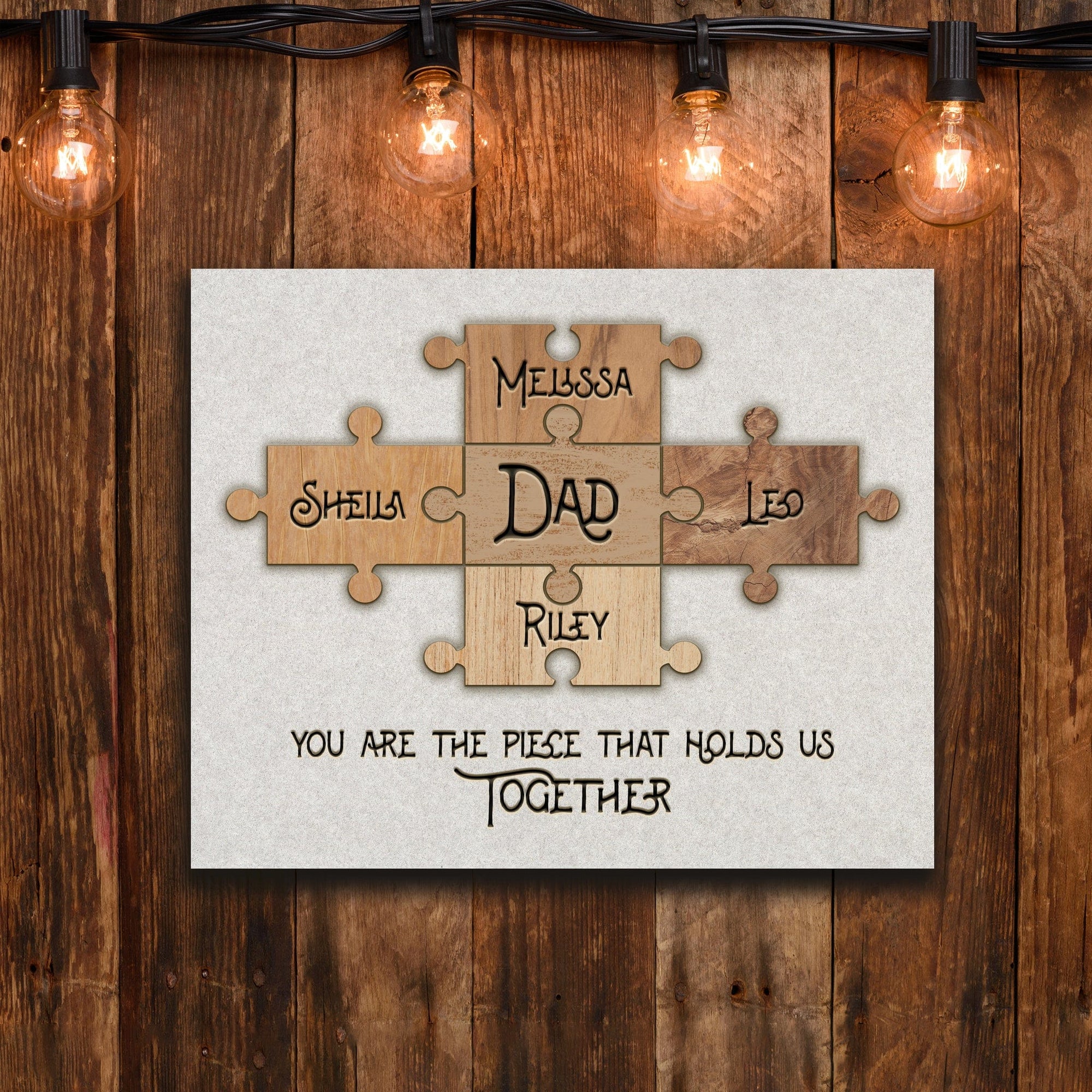 Dad & Children Puzzle Piece Art - Personalized Gifts for Dad - Personal ...