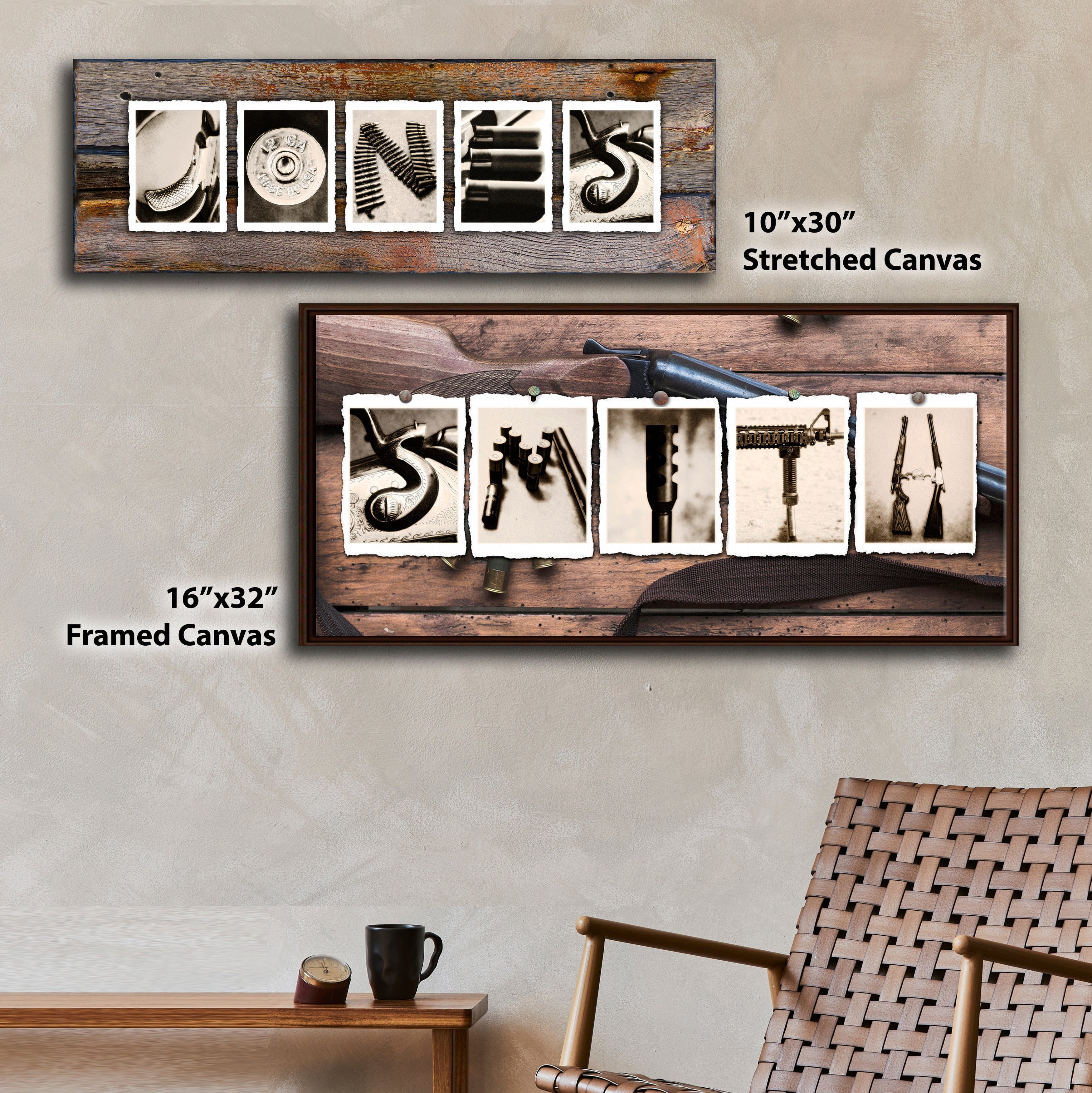 Vintage Firearm Guns Name Art - Shop Personalized Name Art - Personal ...