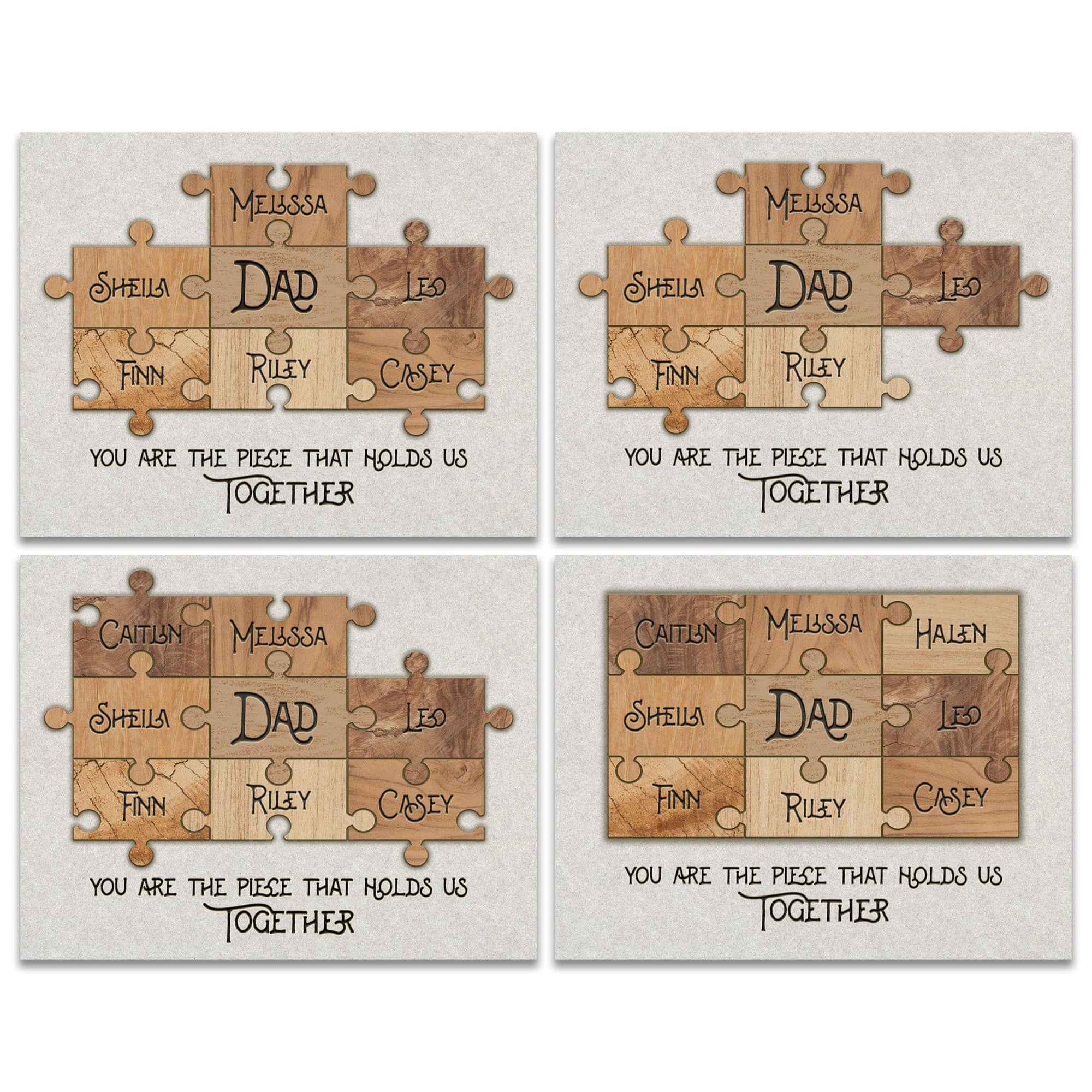 Dad & Children Puzzle Piece Art - Personalized Gifts for Dad - Personal ...