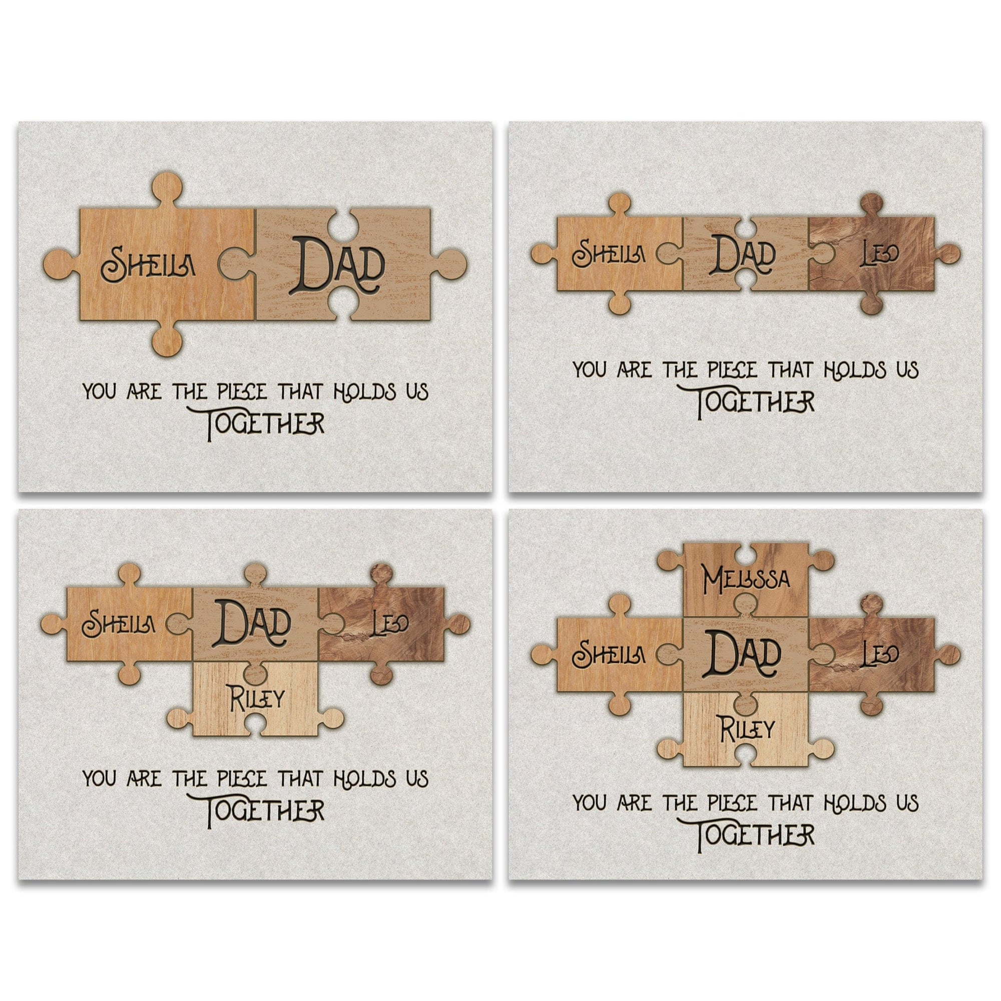Dad & Children Puzzle Piece Art - Personalized Gifts for Dad - Personal ...