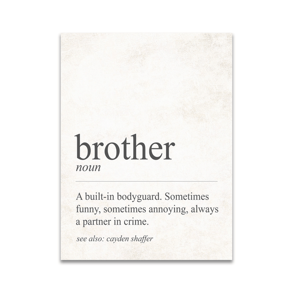 The Definition of a Brother - Fun personalized Gift for brothers ...