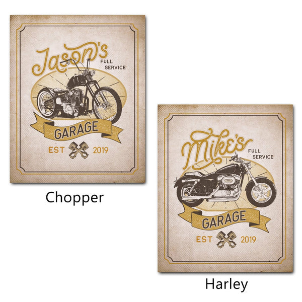 Vintage Motorcycle Sign - Personalized gift for motorcycle enthusiast ...