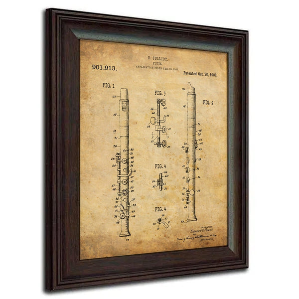 Vintage Woodwind Instrument Patent Art | Gifts for Music Teacher ...